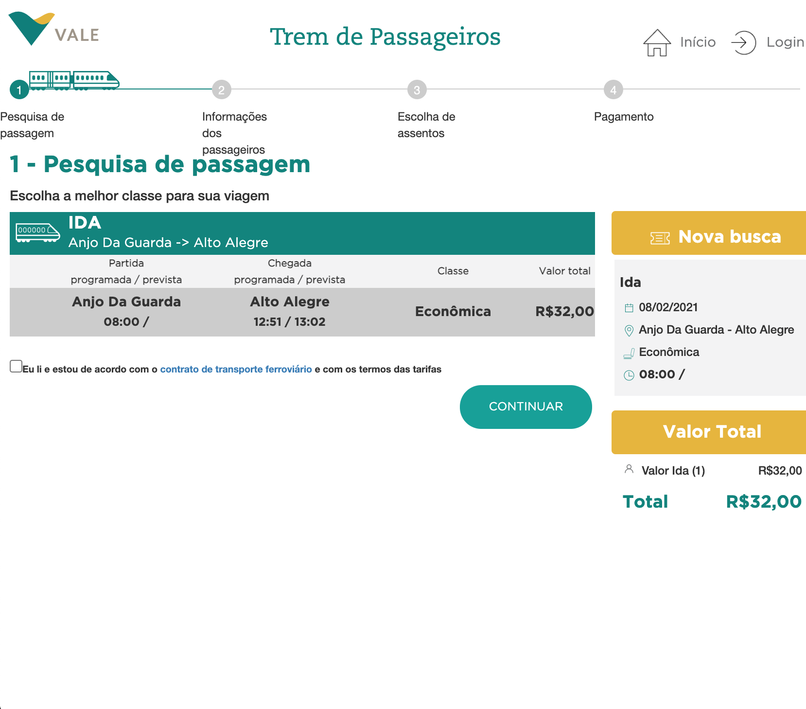 Trem de Passageiros da Estrada de Ferro Carajás no Maranhão e Pará